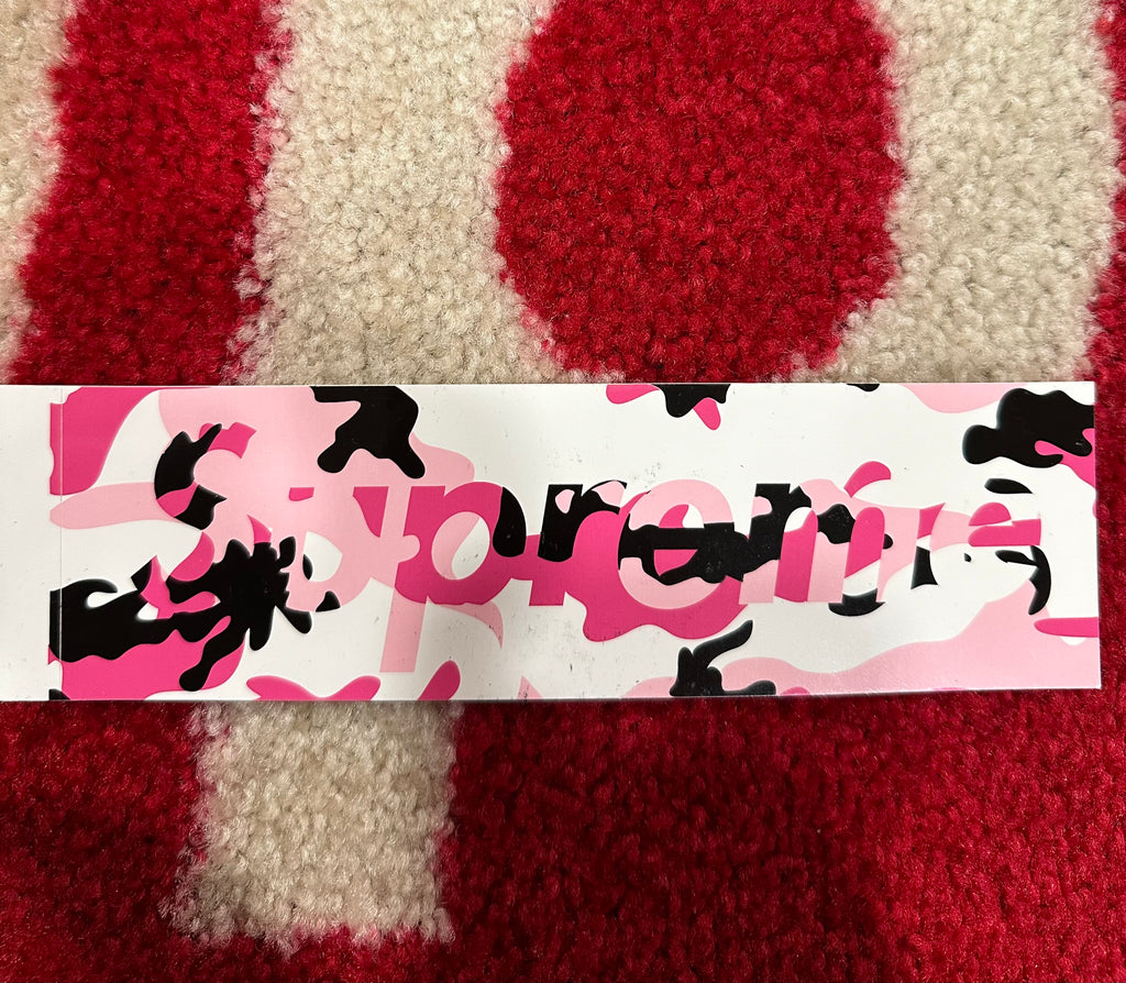 Supreme Camo Logo Box Sticker Pink FW20 – UniqueHype