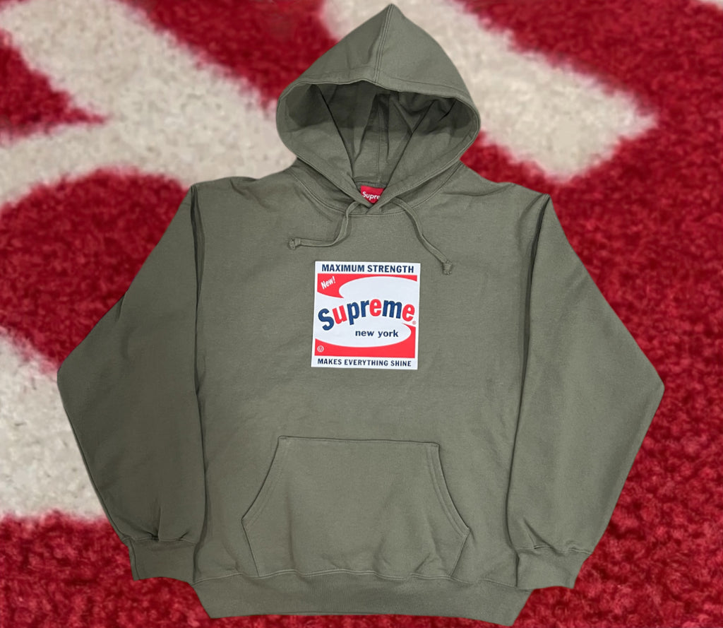 Supreme Shine Hooded Sweatshirt Light Olive SS21 – UniqueHype